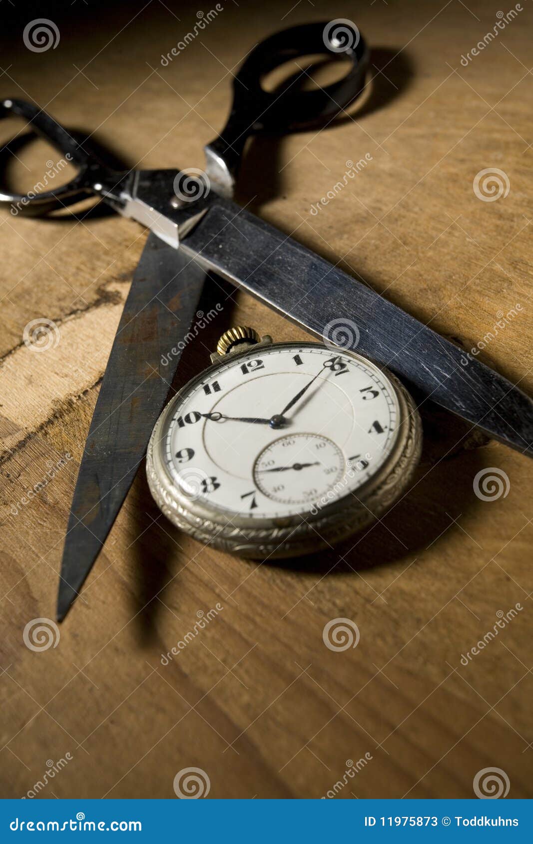 Pocket Watch with Scissors stock image. Image of timepiece - 11975873