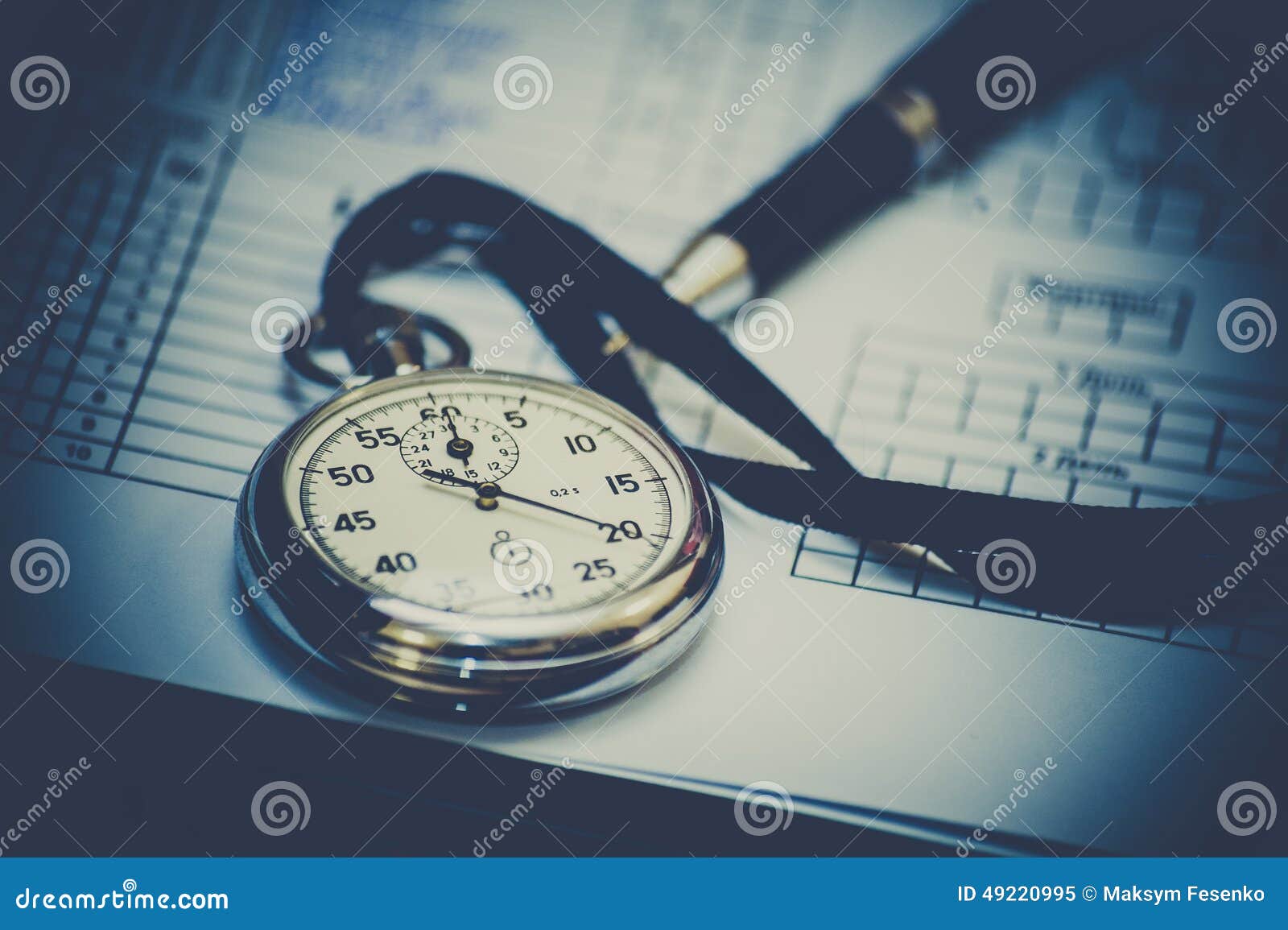 Pocket Watch on Table with Pen and Paper Stock Image - Image of people ...