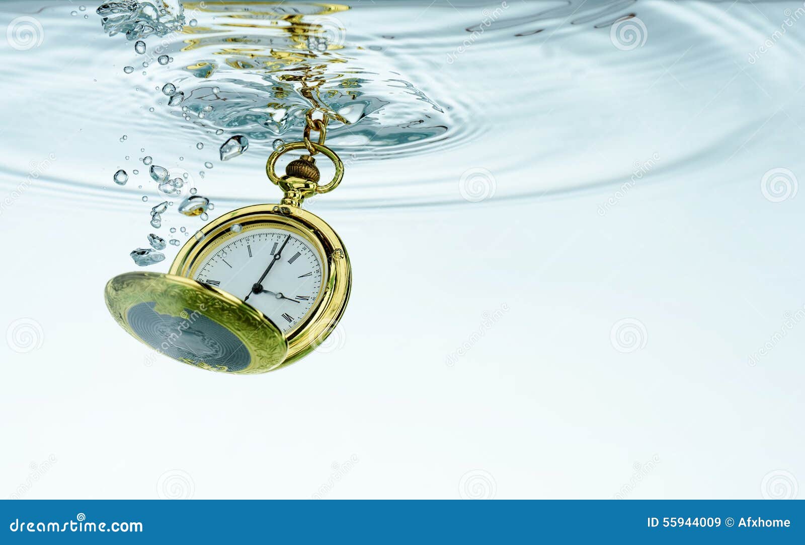 Pocket Watch in water stock image. Image of fresh, float - 55944009