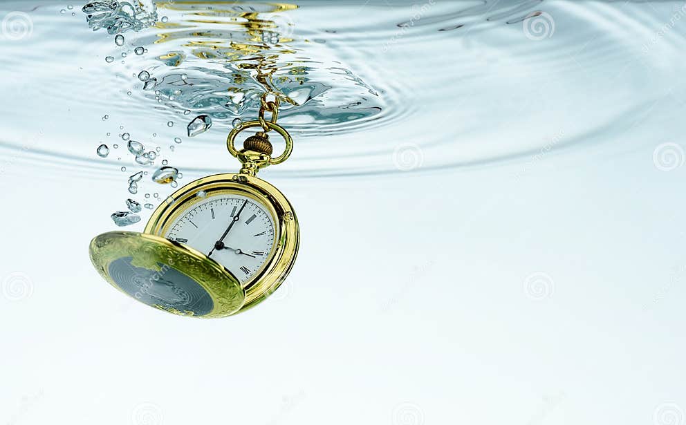 Pocket Watch in water stock image. Image of fresh, float - 55944009
