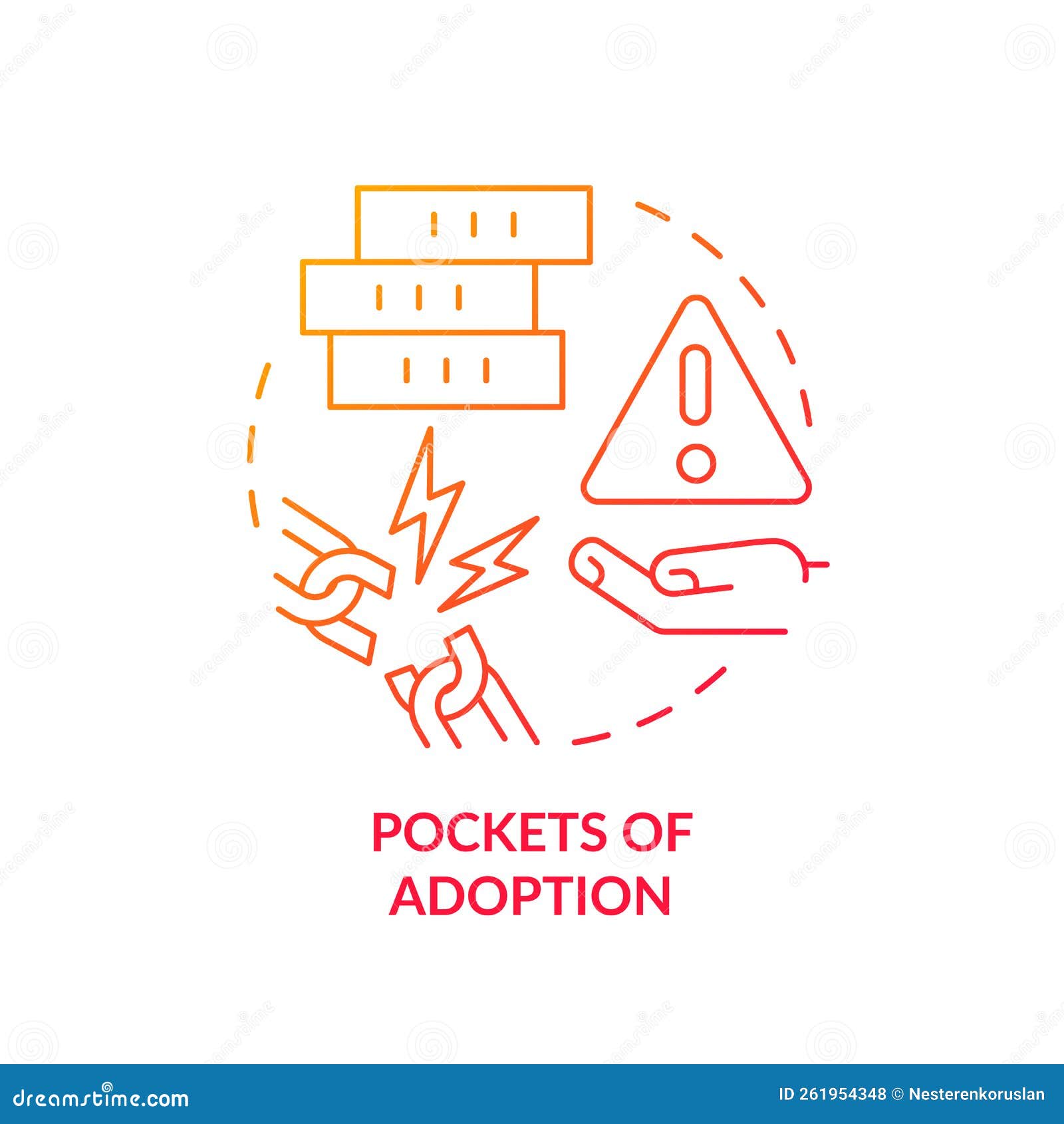 Pockets of Adoption Red Gradient Concept Icon Stock Vector ...