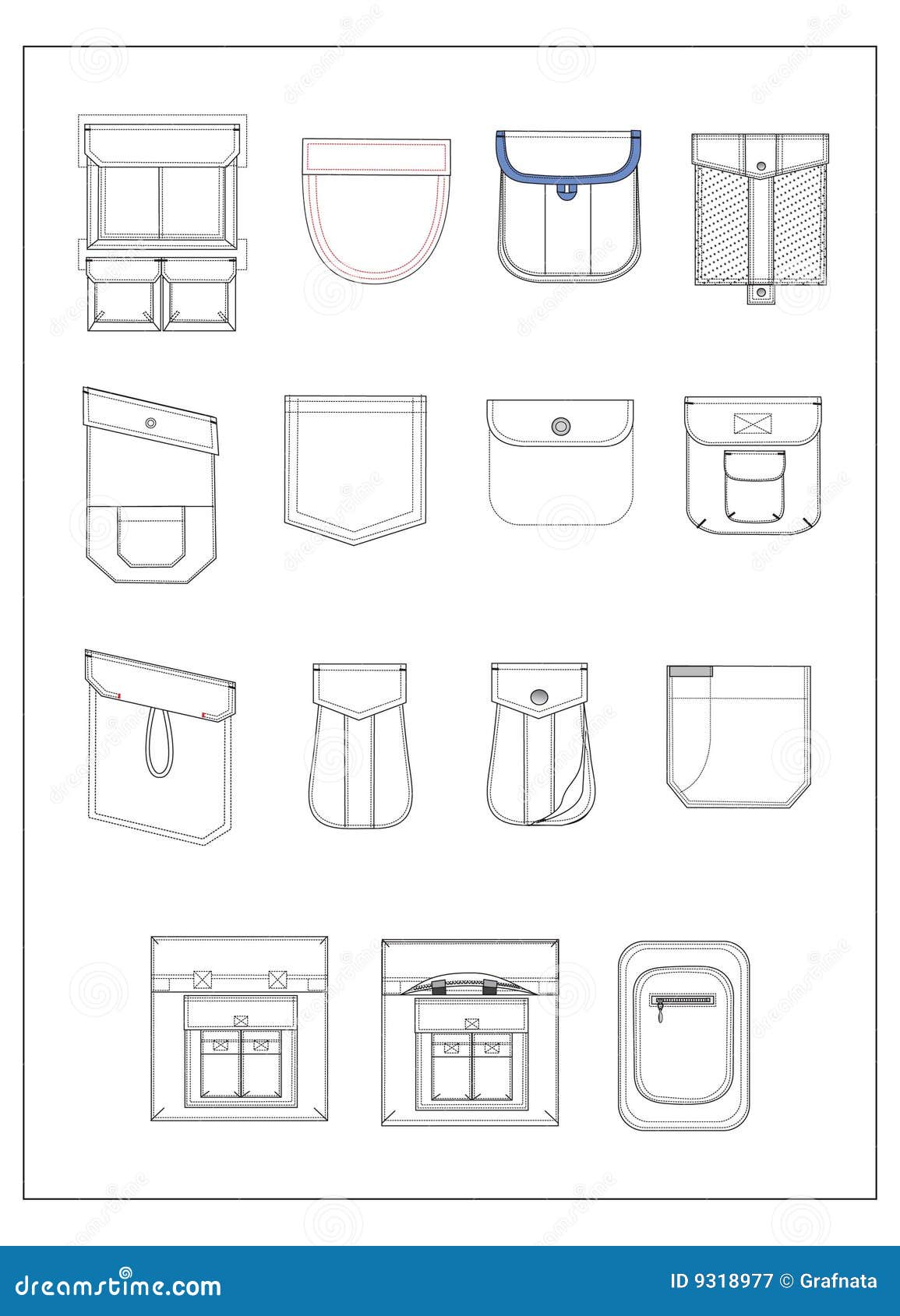 Pockets for clothes stock vector. Illustration of clothes - 9318977