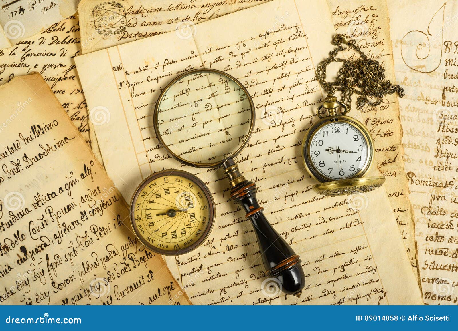 Watches Compass Table. Generate Ai Royalty-Free Stock Photography ...