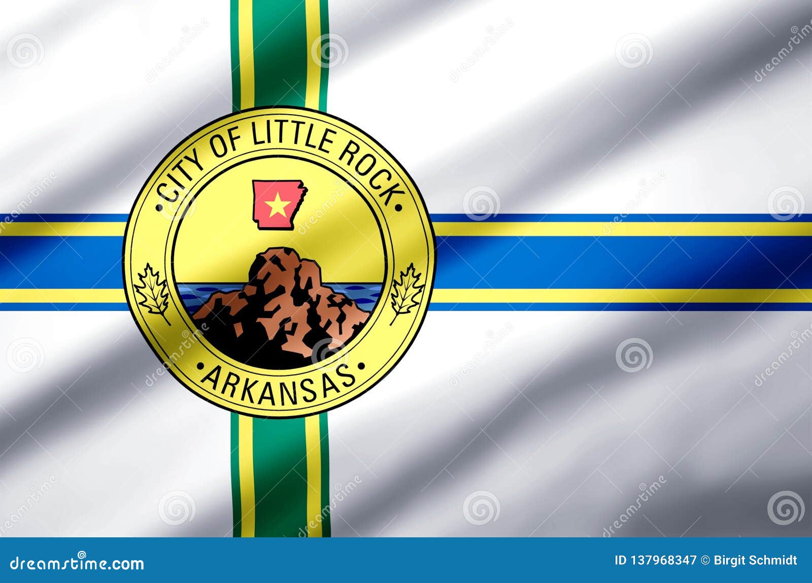 Poco Ejemplo Realista De La Bandera De La Roca Stock de ilustración ...