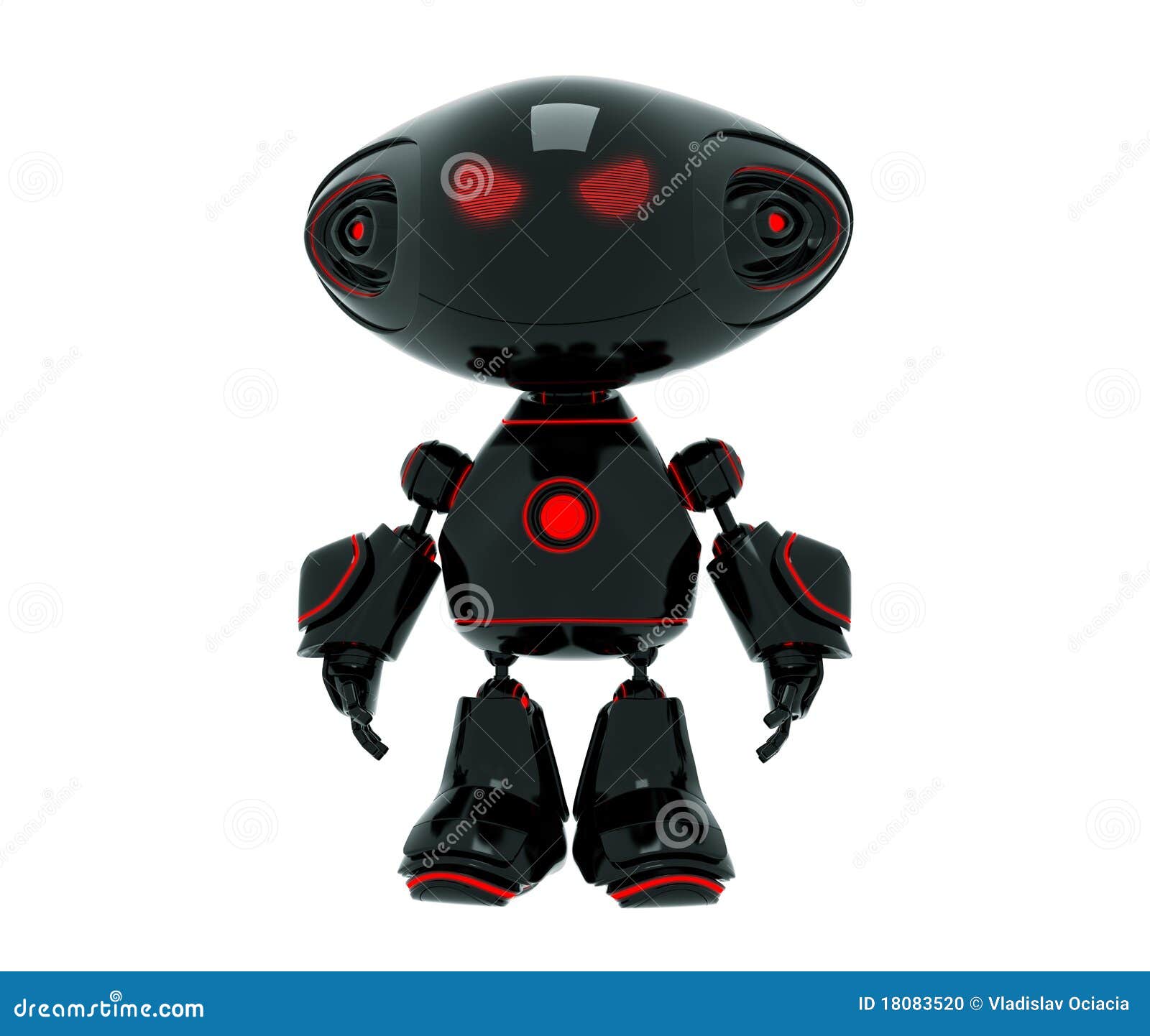 Poco Robot Enojado De La Historieta Stock de ilustración - Ilustración ...