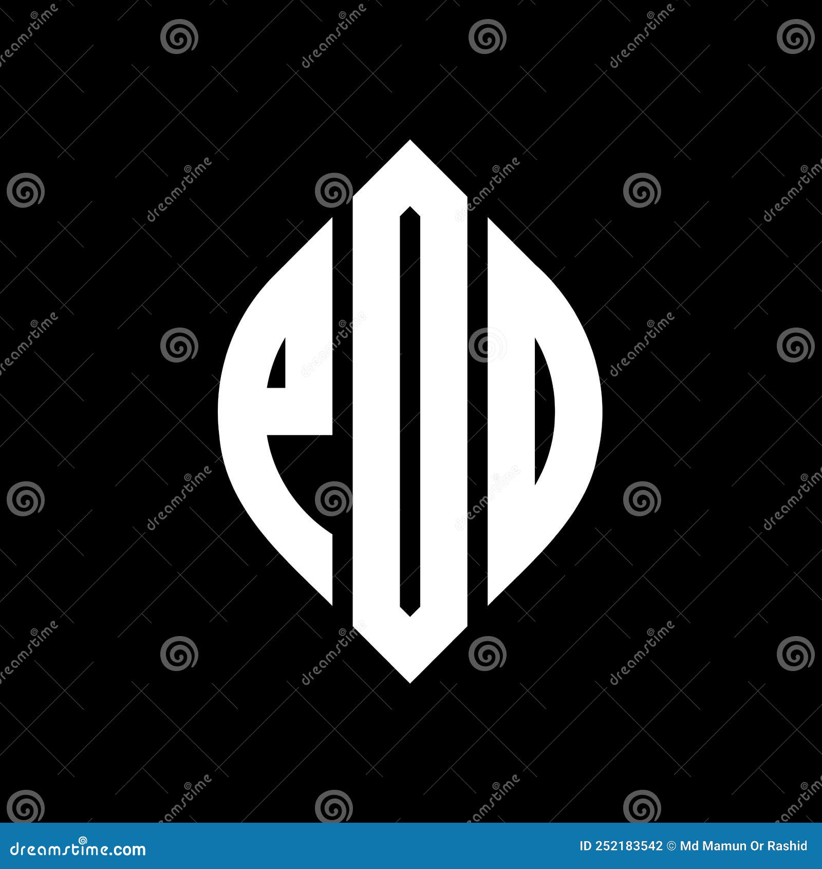 POD Circle Letter Logo Design with Circle and Ellipse Shape. POD ...