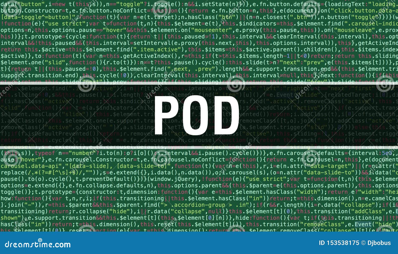 POD Text Written on Programming Code Abstract Technology Background of Software Developer and ...