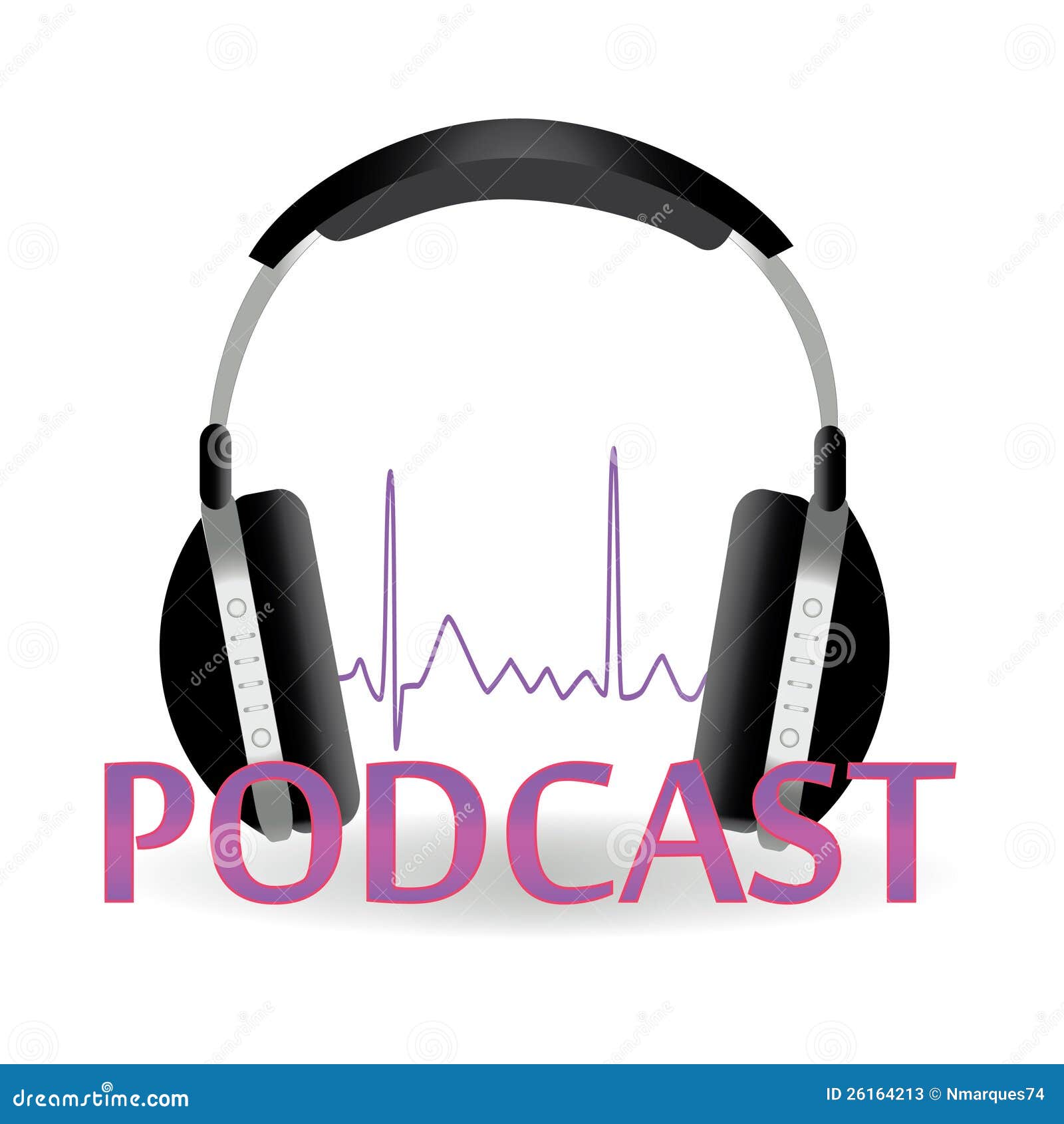 Podcast stock vector. Illustration of gray, white, silver - 26164213