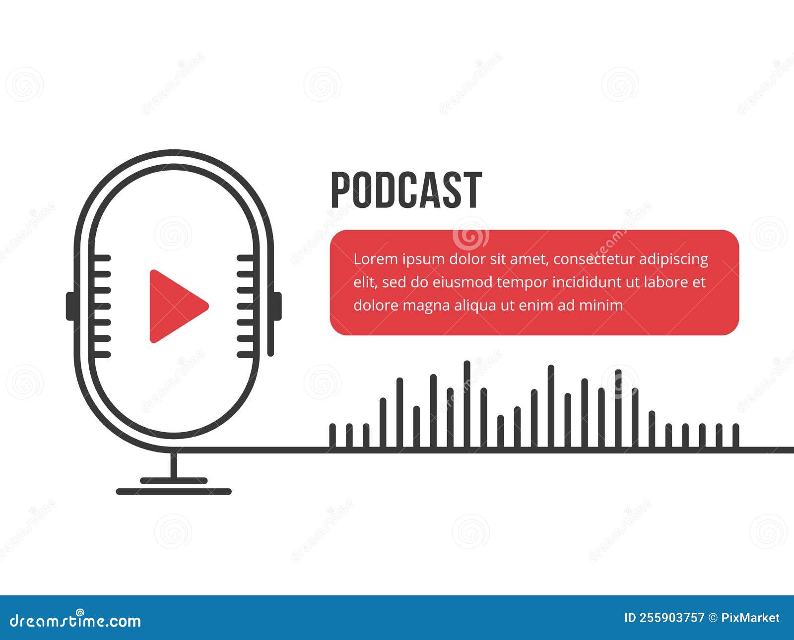 Podcast Banner stock vector. Illustration of music, object - 255903757