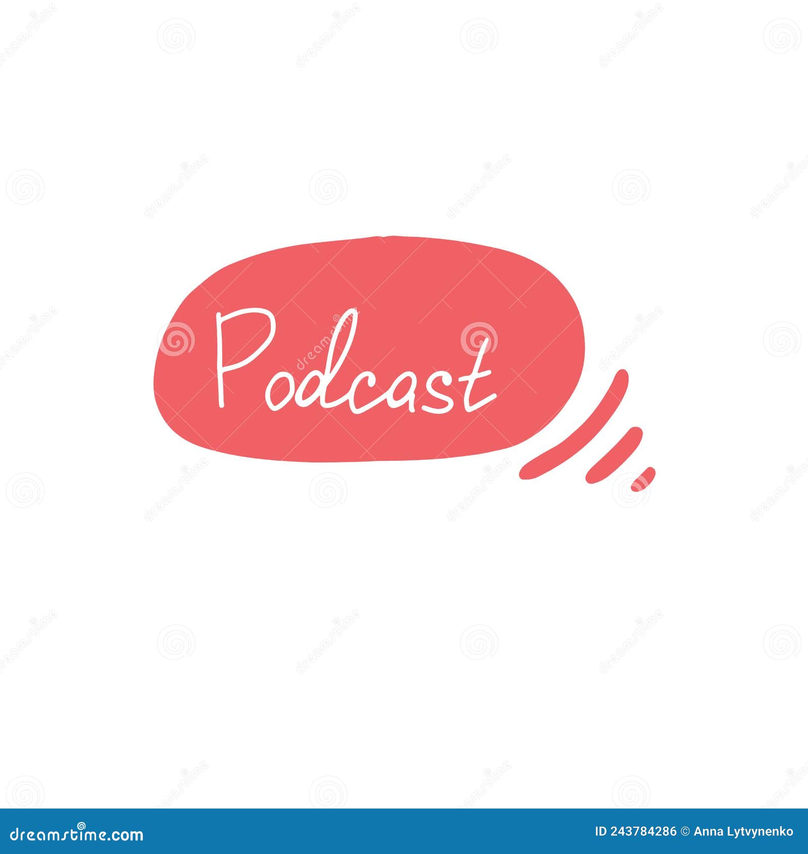 Podcast Button Sign Cartoon Style Vector Stock Vector - Illustration of ...