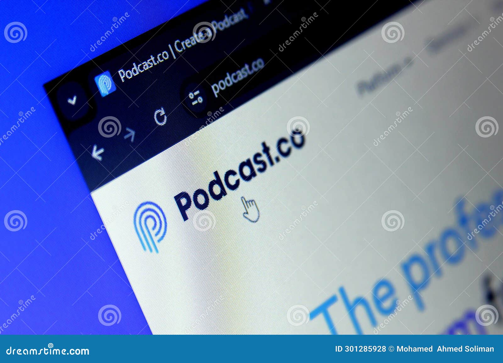 Podcast.co podcast app editorial stock photo. Image of symbol - 301285928