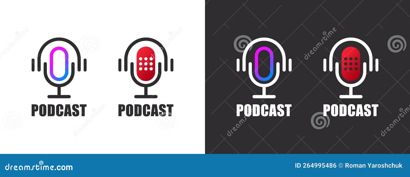 Podcast Concept Icon. Podcast Microphone Icons. Icon Microphone and ...