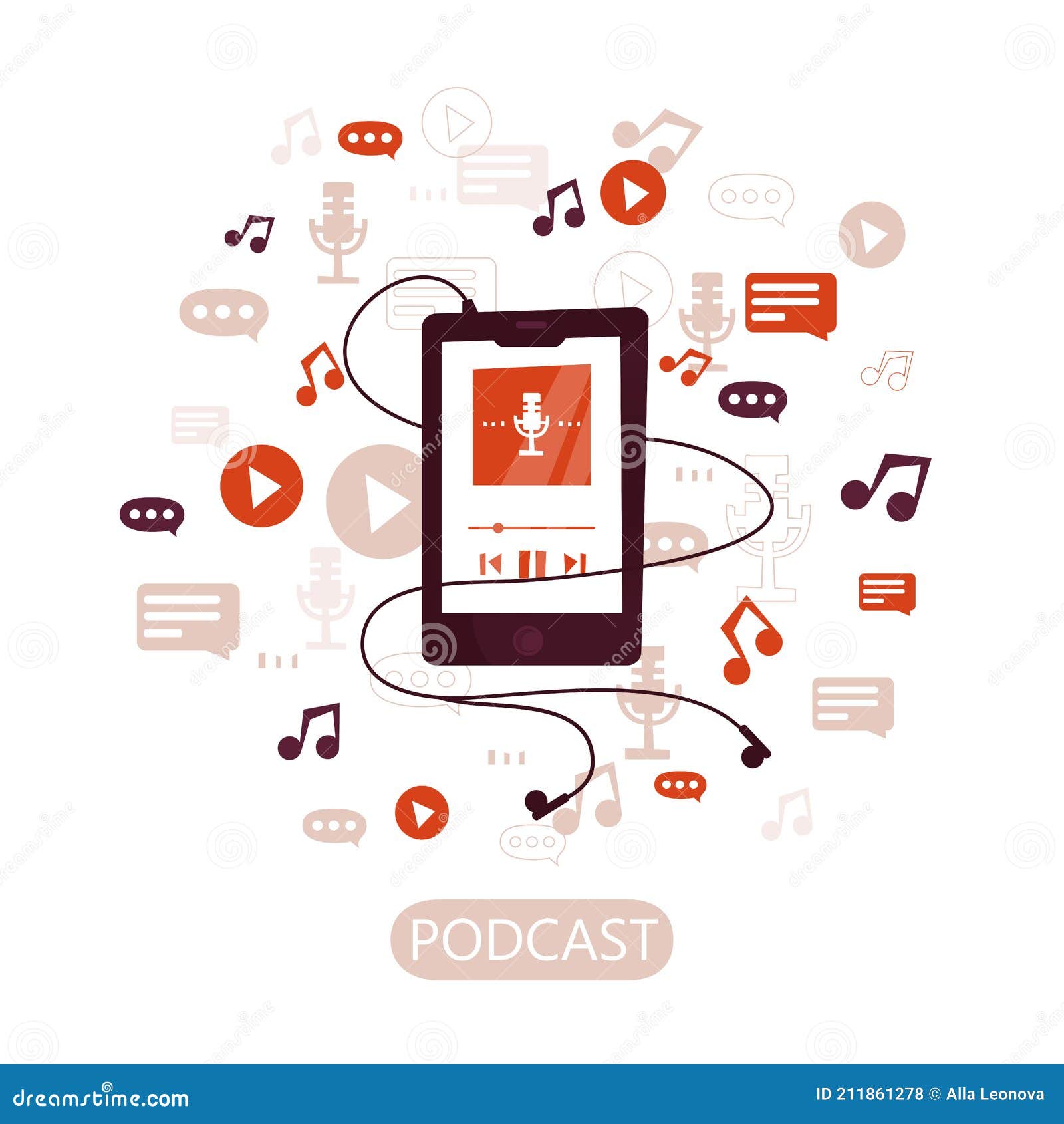 Podcast Concept Illustration. Webinar, Online Training Concept Vector ...