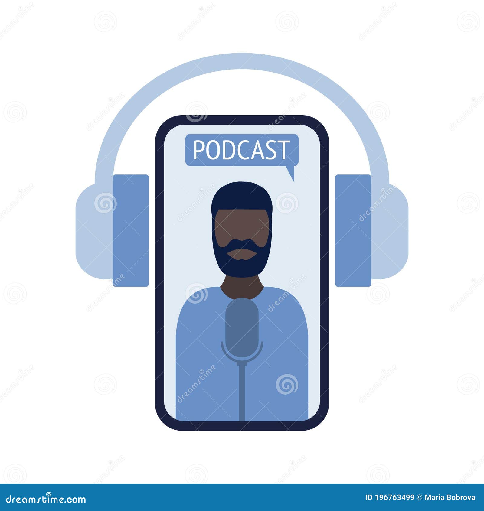 Podcast concept stock vector. Illustration of digital - 196763499