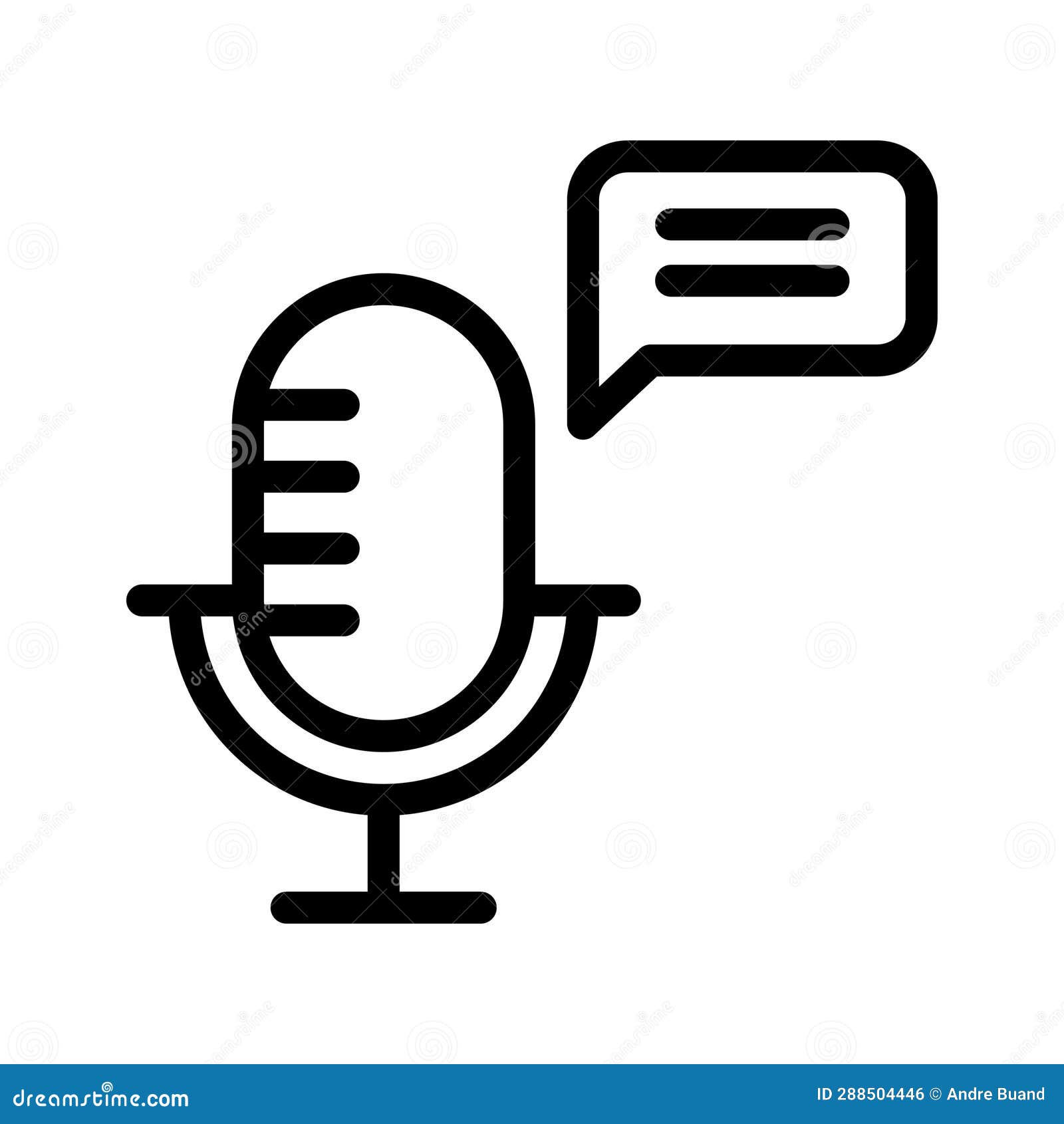 Podcast Line Icon Illustration Vector Graphic Stock Vector ...