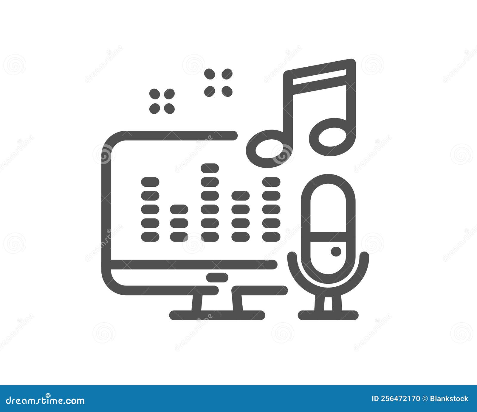 Podcast Line Icon. Studio Mic Sign. Vector Stock Vector - Illustration ...