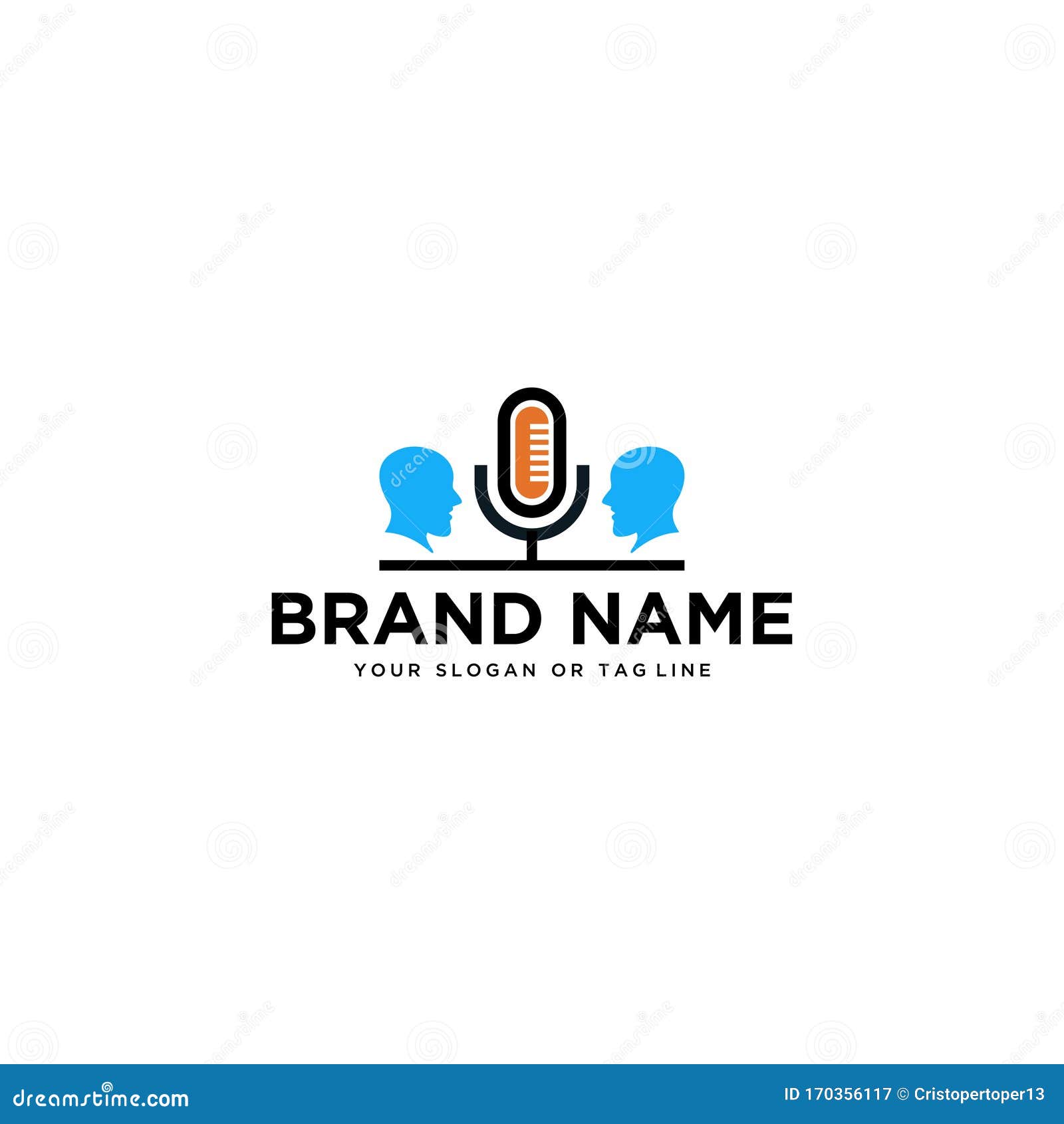 Podcast Logo Design and Human Vector Stock Vector - Illustration of ...