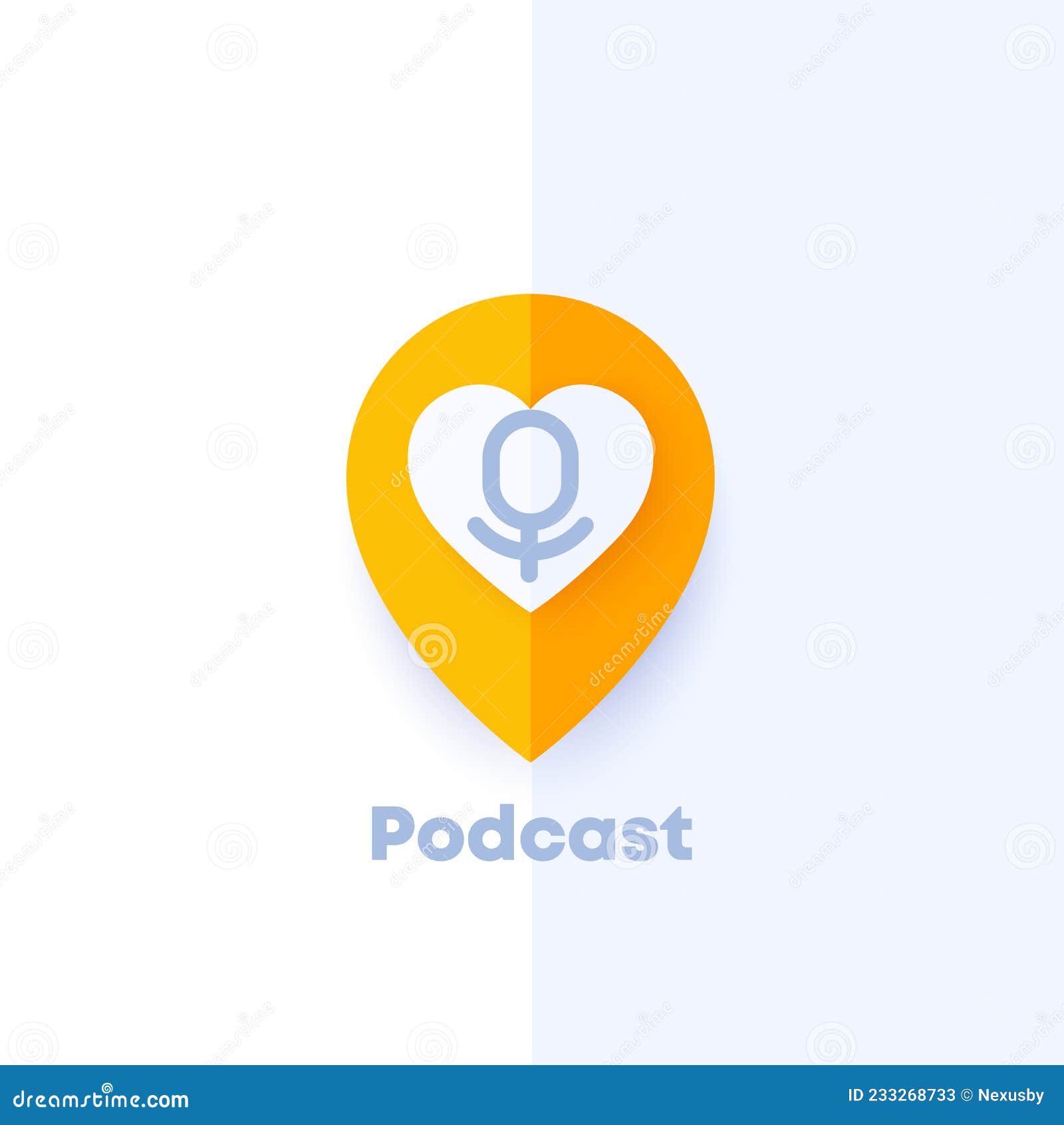 Podcast Logo with a Mike and Heart Stock Vector - Illustration of ...