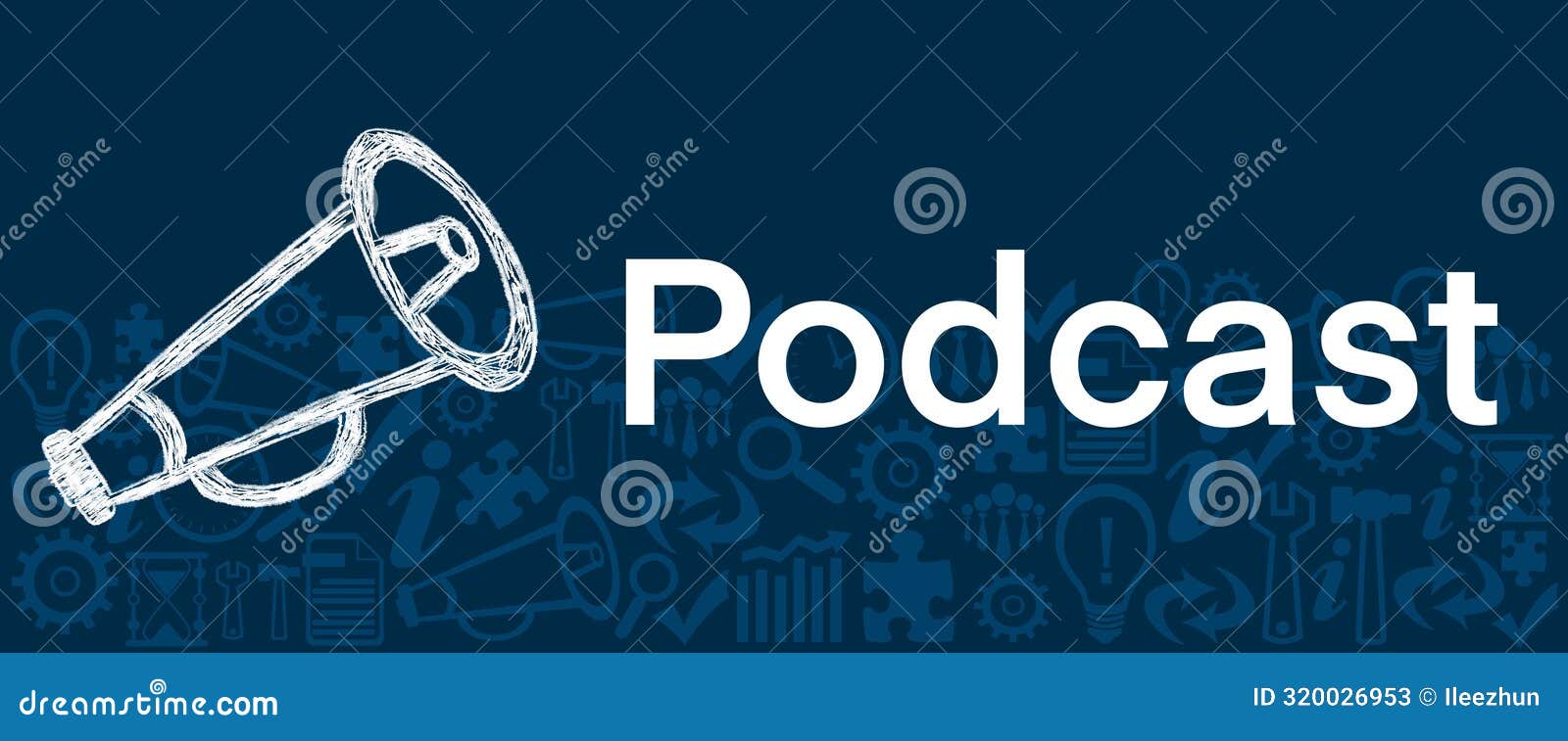 Podcast Loudspeaker Business Symbols Texture Blue Stock Illustration ...