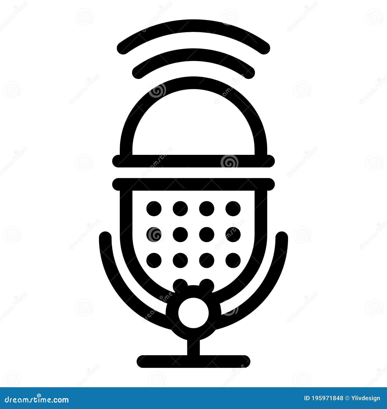 Podcast Microphone Icon, Outline Style Stock Vector - Illustration of ...