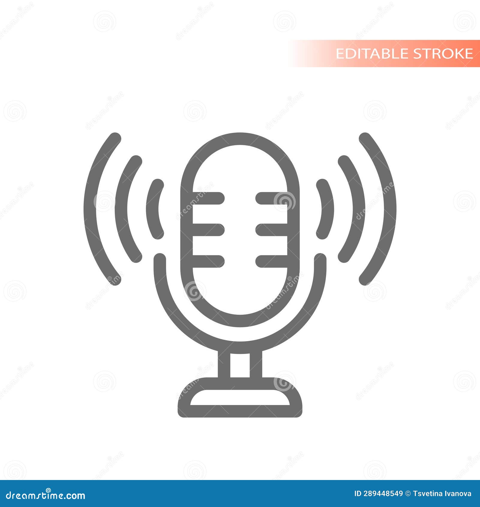 Podcast Microphone Line Vector Icon Stock Vector - Illustration of ... Podcast Microphone Line Vector Icon Stock Vector - Illustration of ...