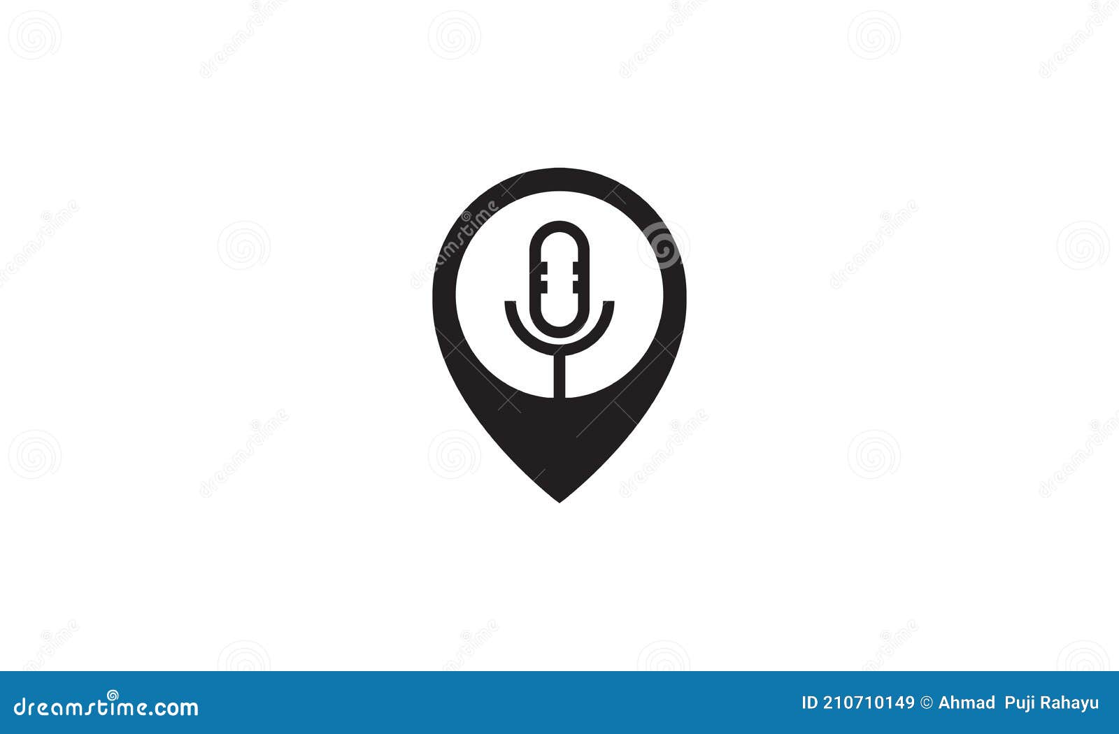 Podcast Microphone with Pin Map Locations Logo Design Vector Icon ...