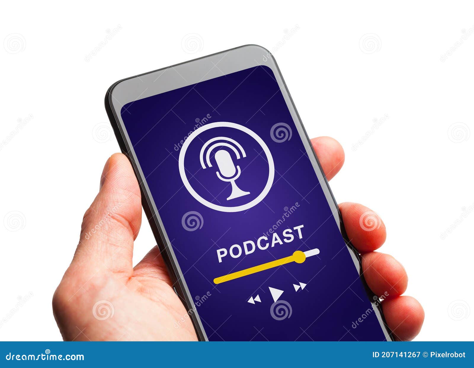 Podcast on Phone stock image. Image of music, smart - 207141267