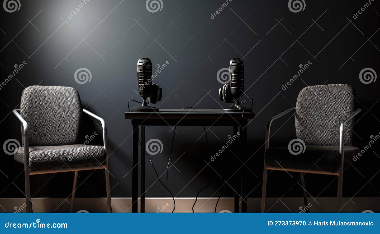 Podcast Interview Concept Two Chairs and a Microphone Ai Generated ...