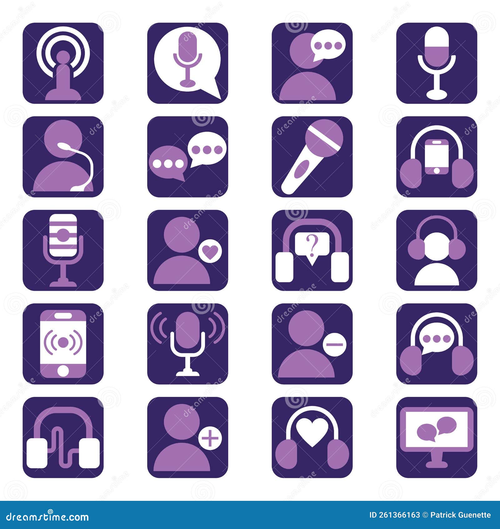 Podcast show, icon stock vector. Illustration of audio - 261366163