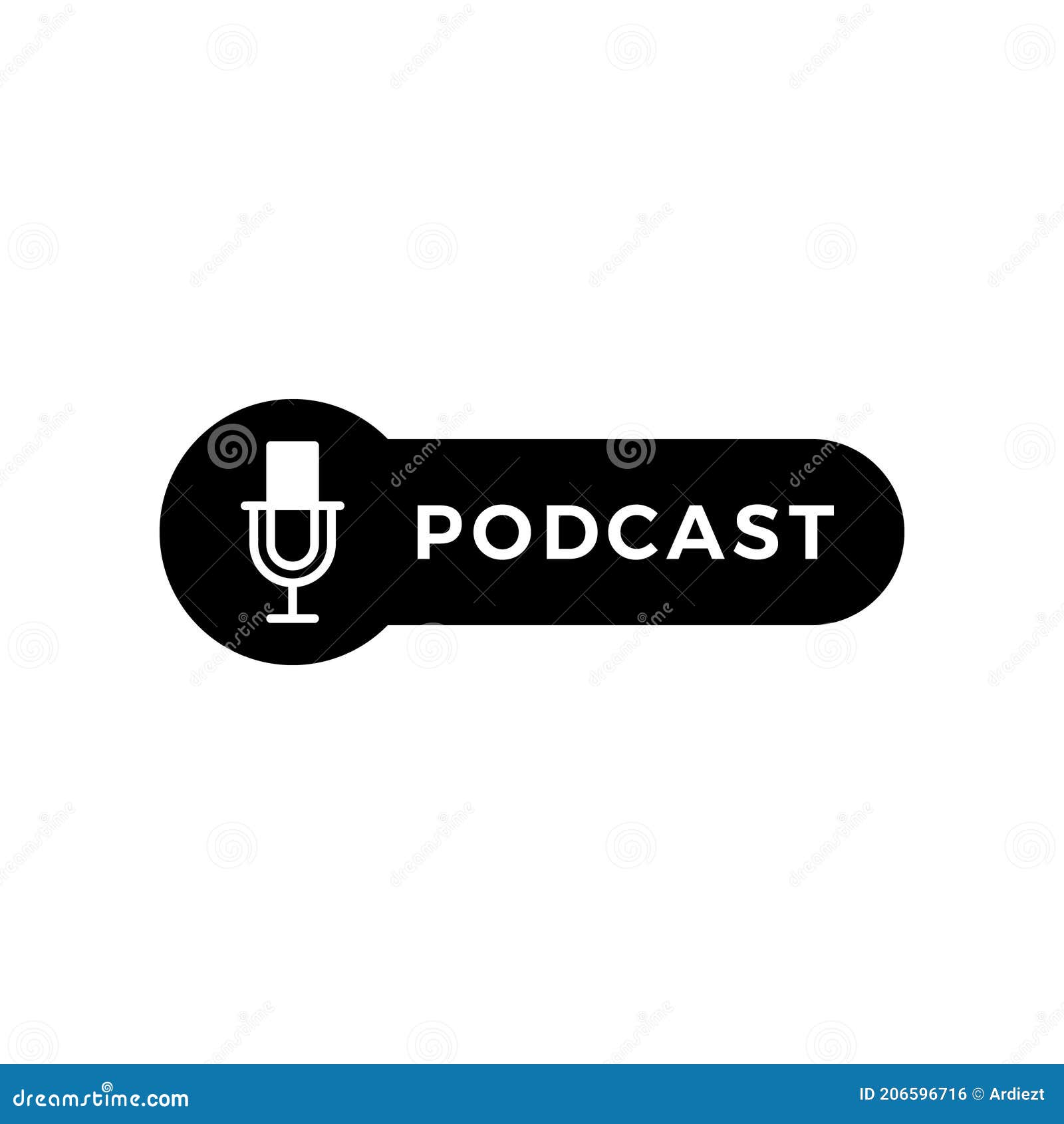 Podcast Sign Flat Vector Design Stock Vector - Illustration of icon ...
