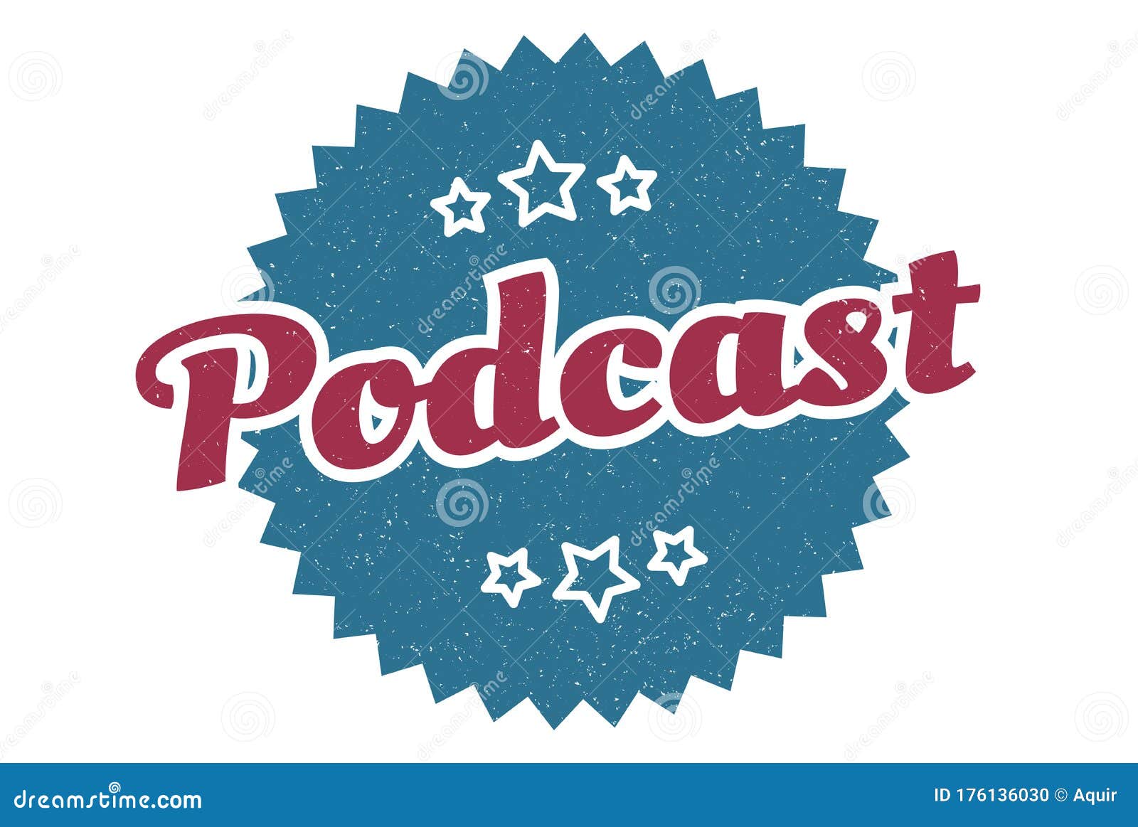 Podcast Sign. Podcast Vintage Retro Label Stock Vector - Illustration ...