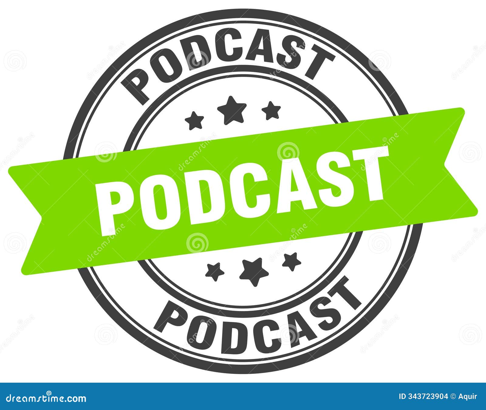 Podcast Stamp. Podcast Label on Transparent Background. Round Sign ...