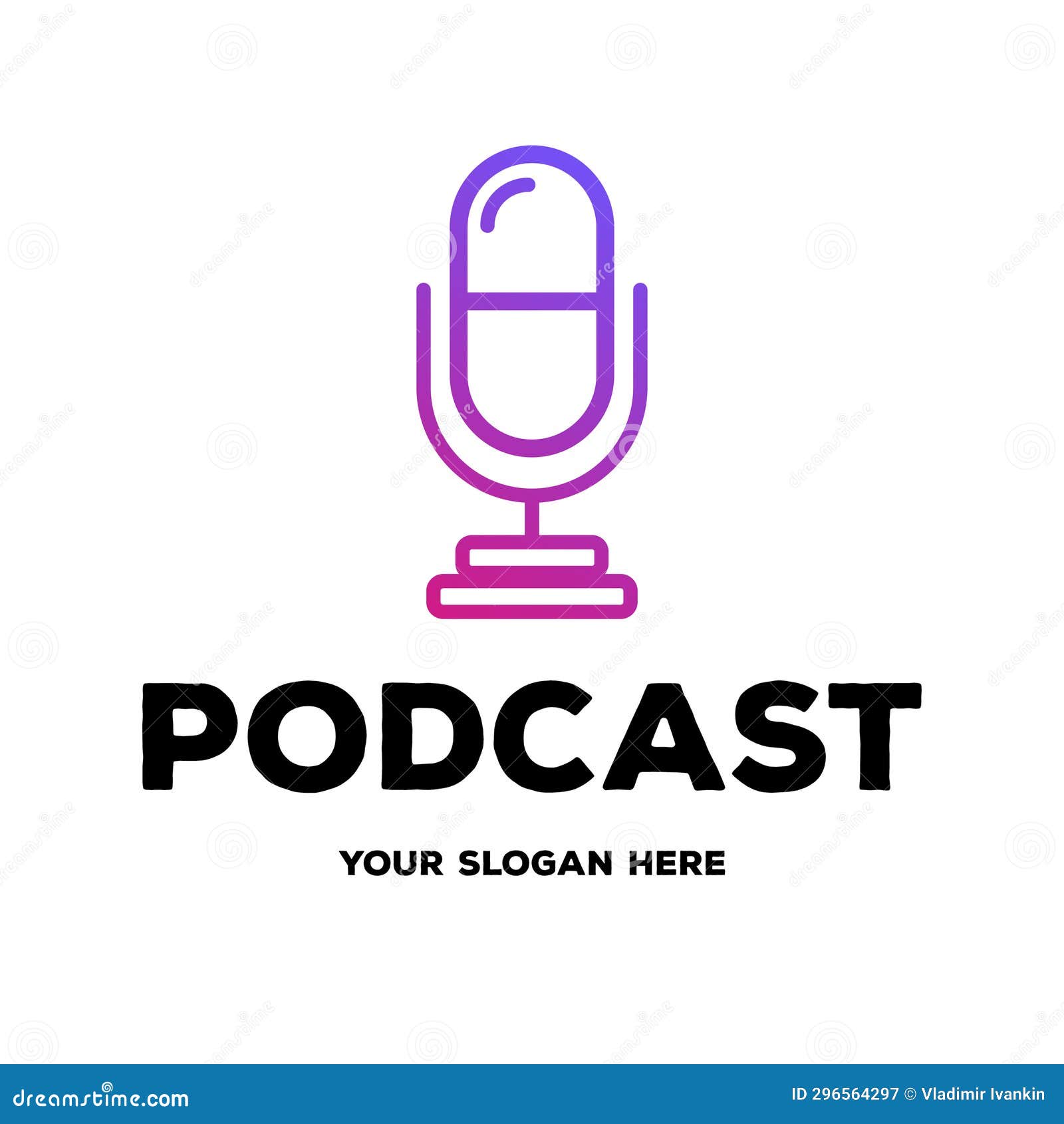 Podcast Symbol Line Color Gradient Style Isolated Stock Vector ...