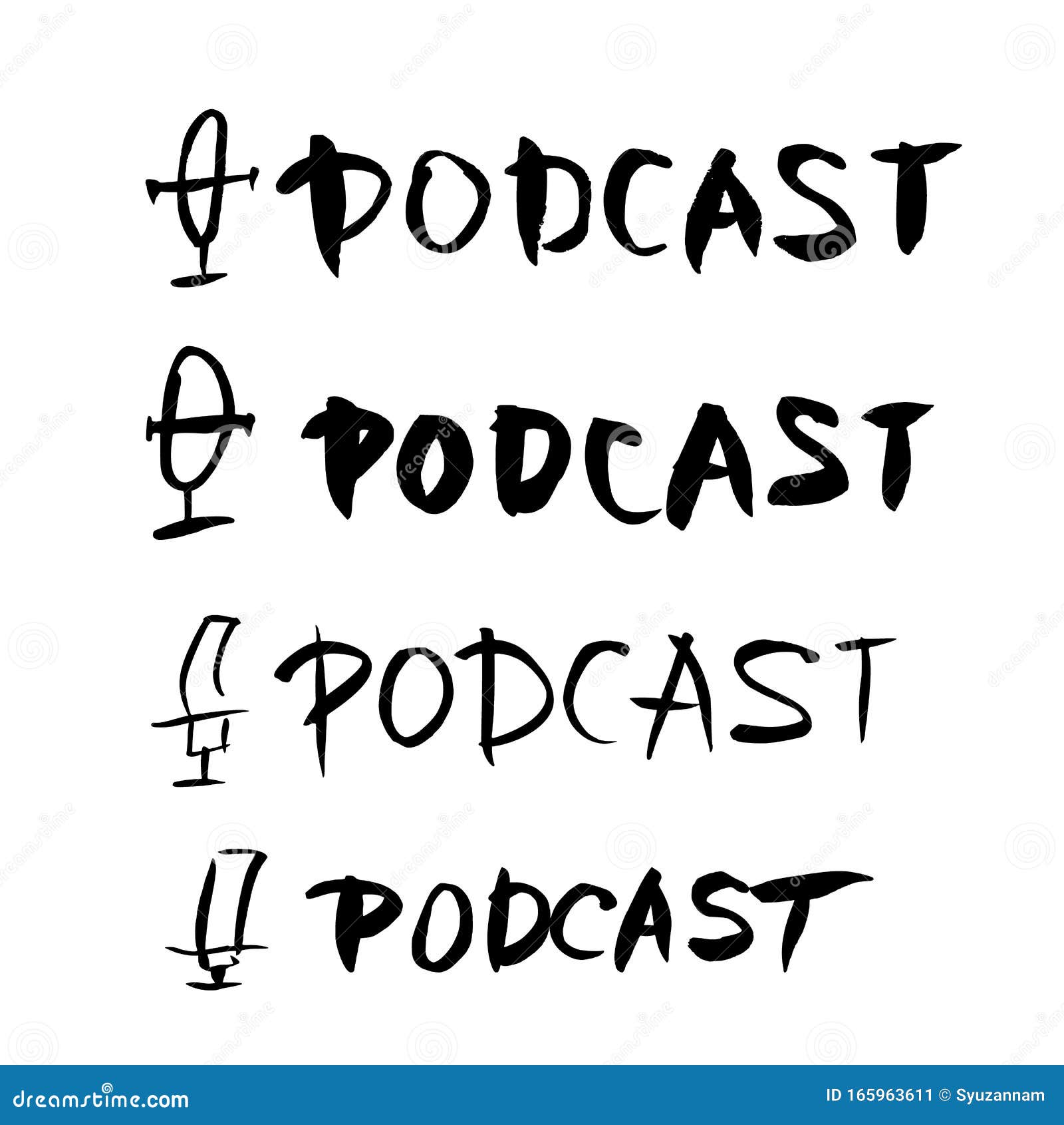 Podcast Text. Logo Emblem. Vector Color Design Stock Vector ...