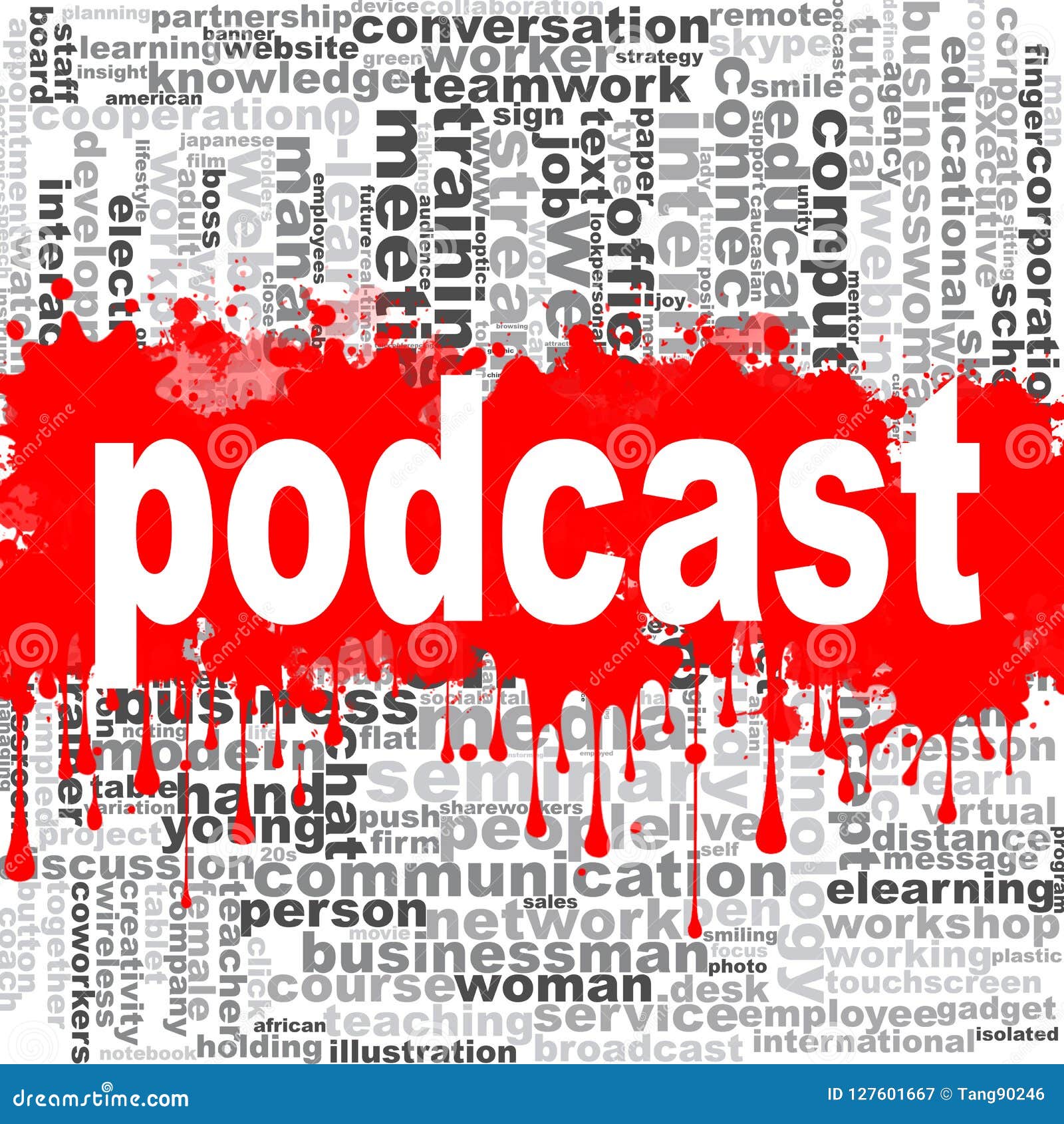 Podcast word cloud stock illustration. Illustration of cloud - 127601667