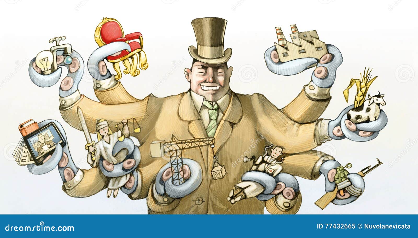 Poder corrupto stock de ilustración. Ilustración de gente - 77432665