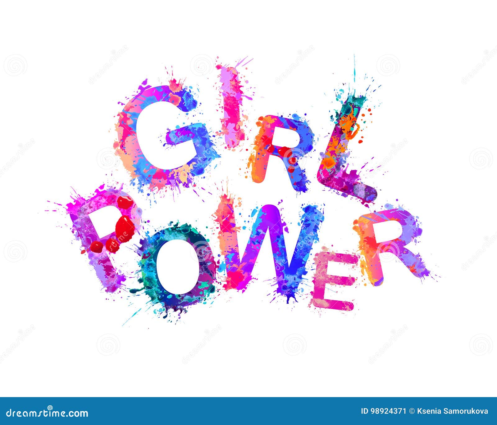 Poder Da Menina Letras Da Pintura Do Respingo Do Vetor Ilustração do ...