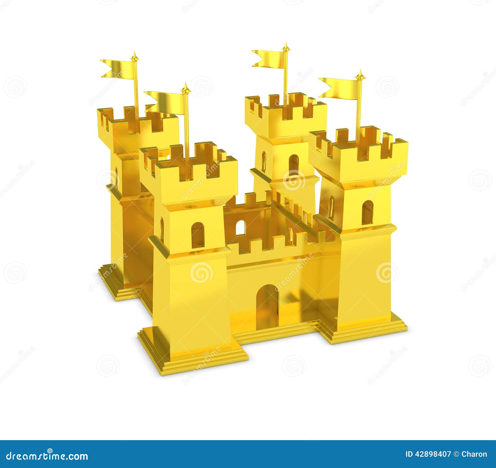 Poder Do Castelo Do Ouro Do Dinheiro Ilustração Stock - Ilustração de ...