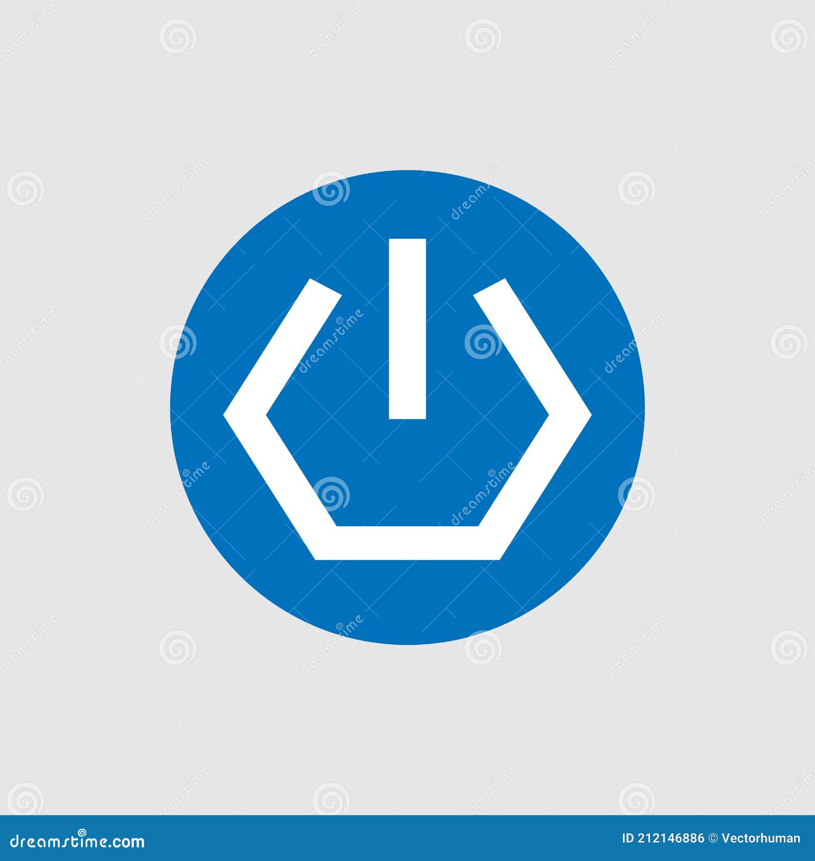 Poder Icono Signo Vector Color Azul Ilustración del Vector ...