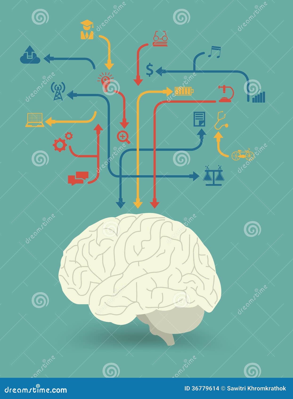 Poder Mental Creativo Del Vector Para Diferentes Fines Ilustración del ...