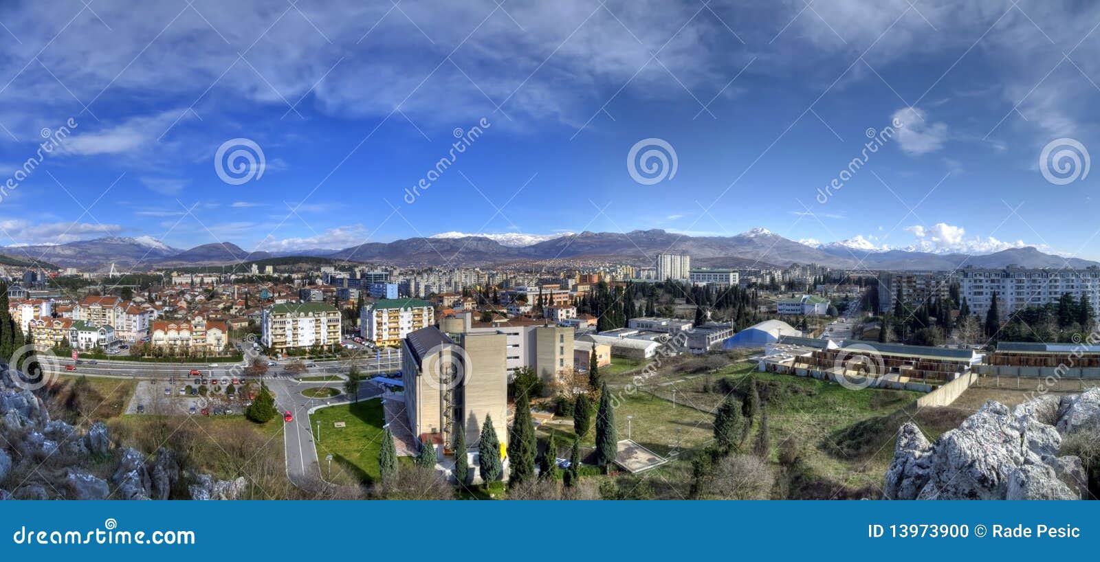 Podgorica stock photo. Image of clouds, mountains, buildings - 13973900
