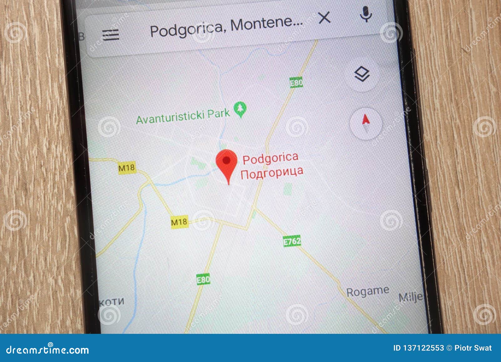 Podgorica Location on Google Maps Displayed on a Modern Smartphone ... Podgorica Location on Google Maps Displayed on a Modern Smartphone ...