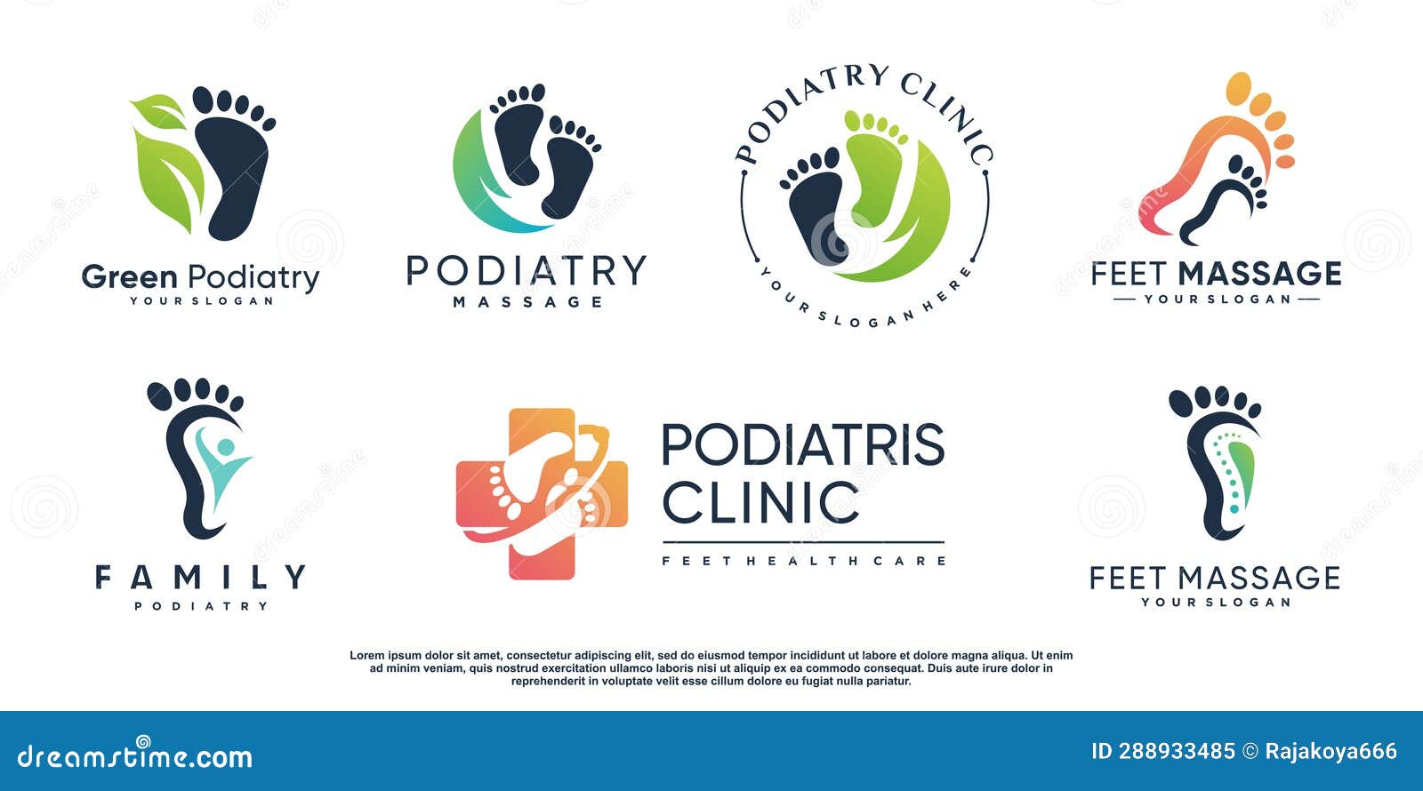 Podiatrist Logo Set with Creative Element Style Premium Vector Stock ...