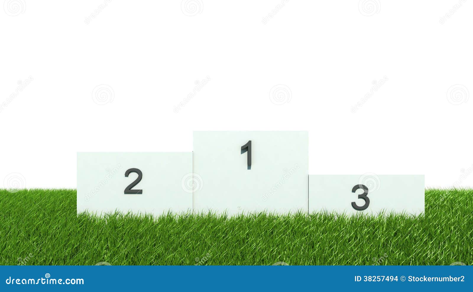 Podio Blanco En Hierba Verde Stock de ilustración - Ilustración de ...