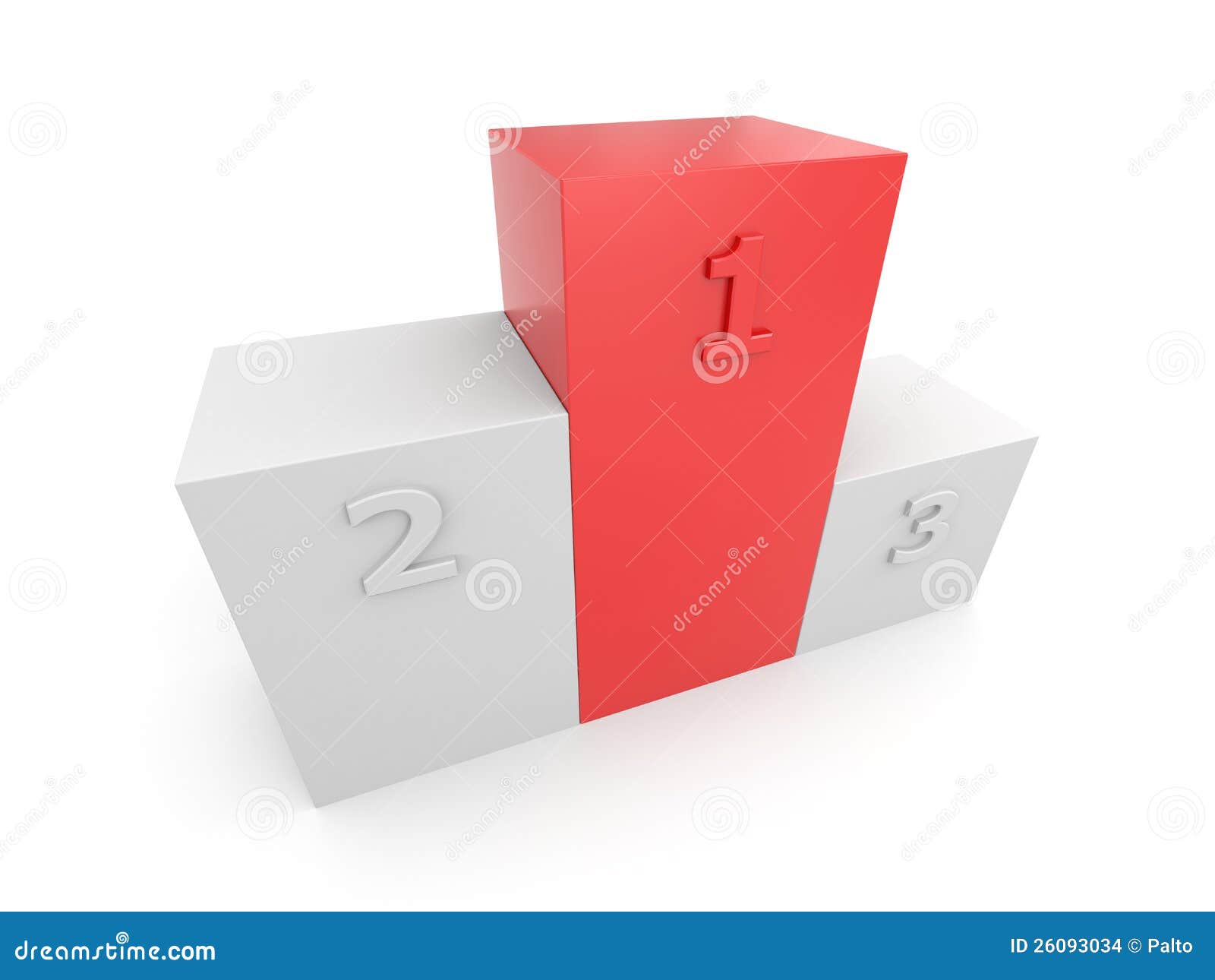 Podio Con Gli in Primo Luogo, Secondi E Terzi Posti Illustrazione di ...