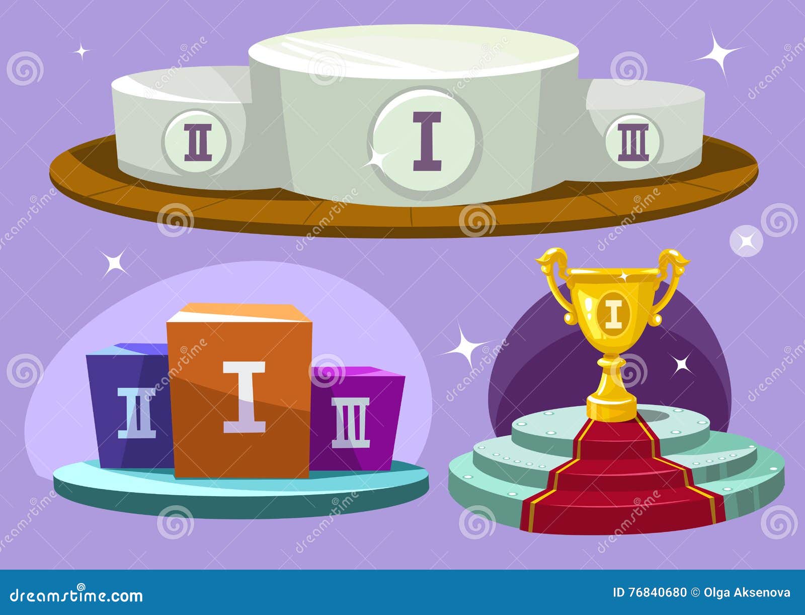 Podio De Los Ganadores Del Artoon Ilustración del Vector - Ilustración ...