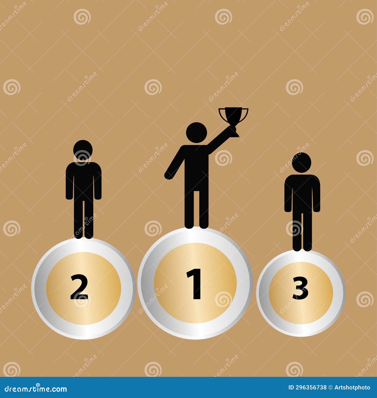 Silhouettes of Three Persons on a Podium, Winners Concept Stock Vector ...