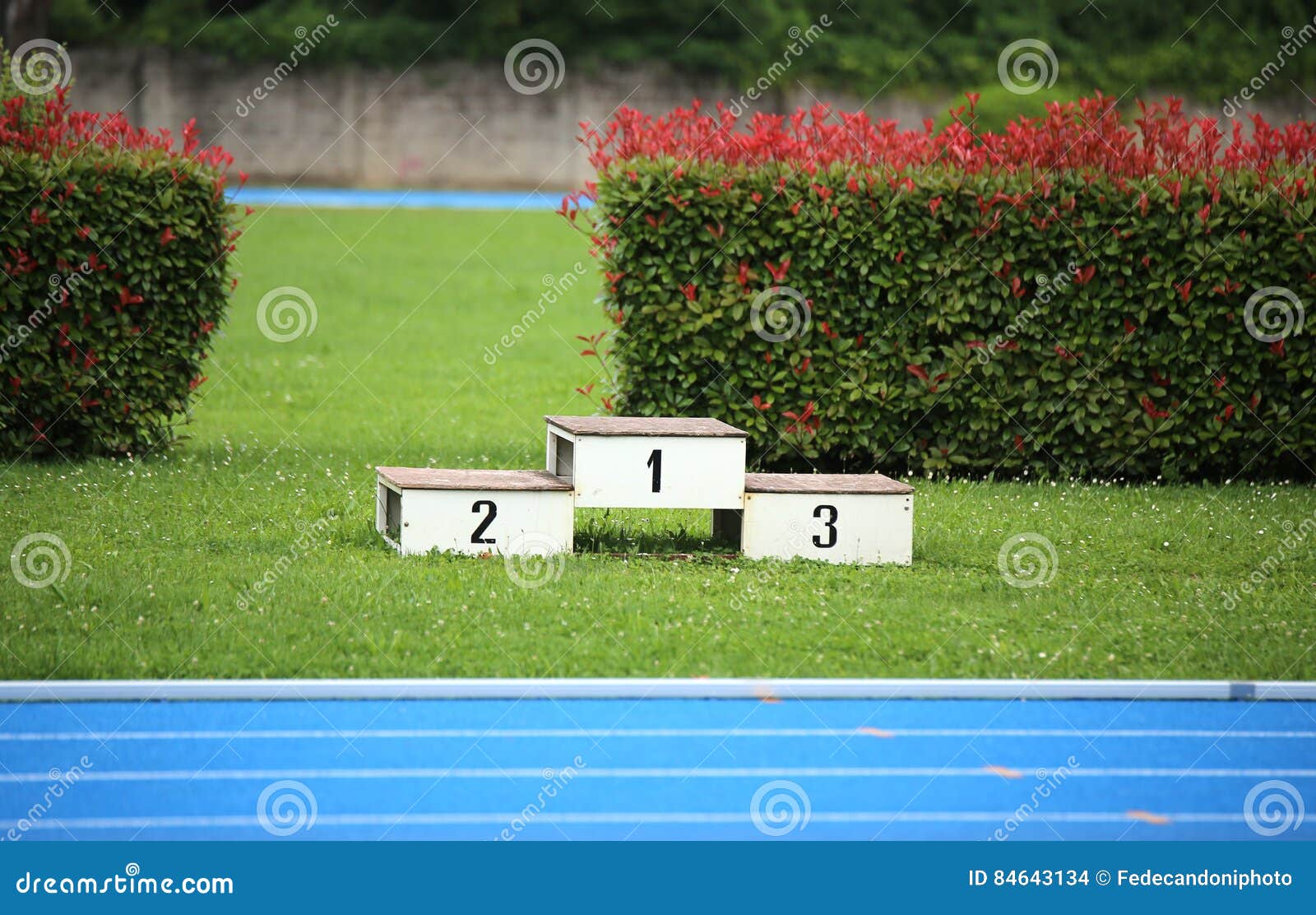 Podium of an Athletics Stadium with Numbers One Two Three Stock Photo ...