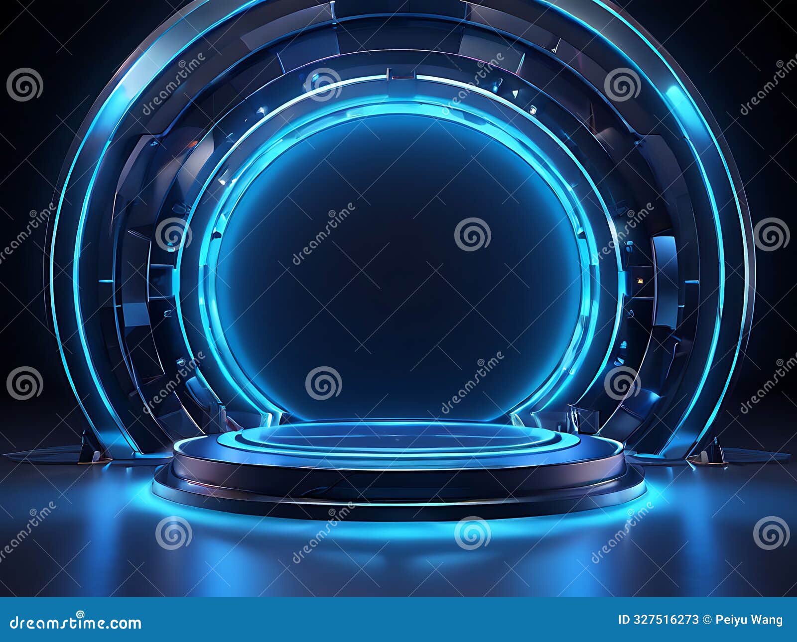 Podium Background 3D Light Tech Stage Future Platform Game Abstract ...