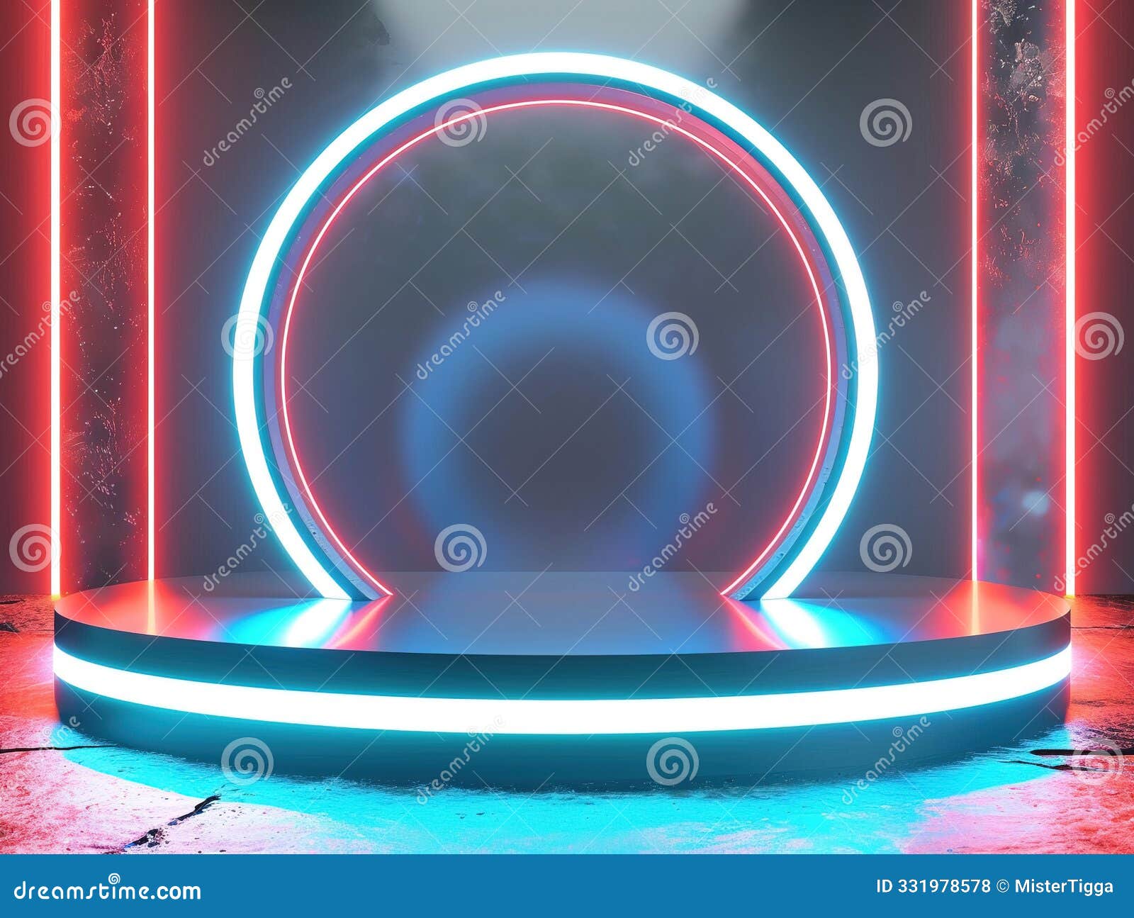 Podium Background 3D Light Tech Stage Future Platform Game Abstract ...